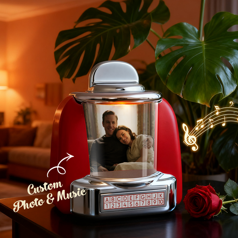 Custom Photo Names & Date Jukebox Retro Speaker Music Mini Player with ...